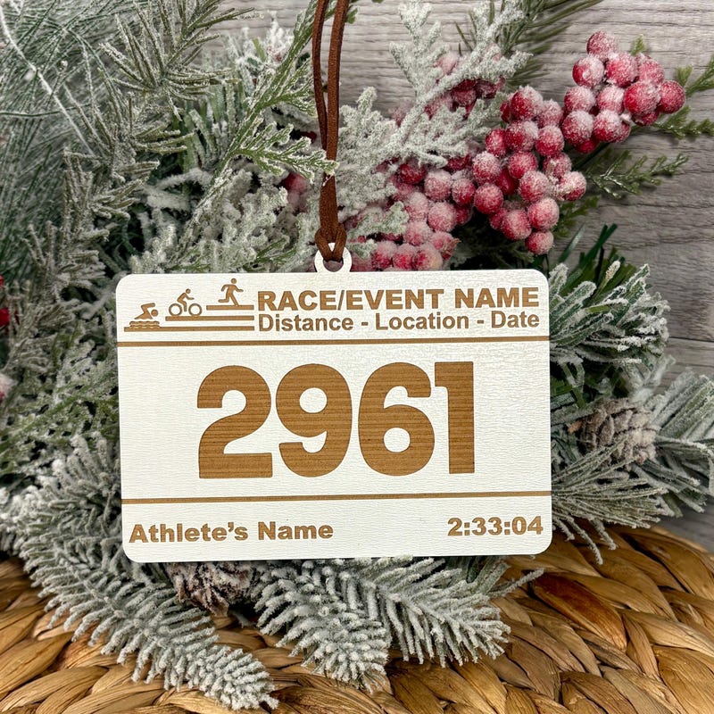 Triathlon Bib Ornament - Etsy