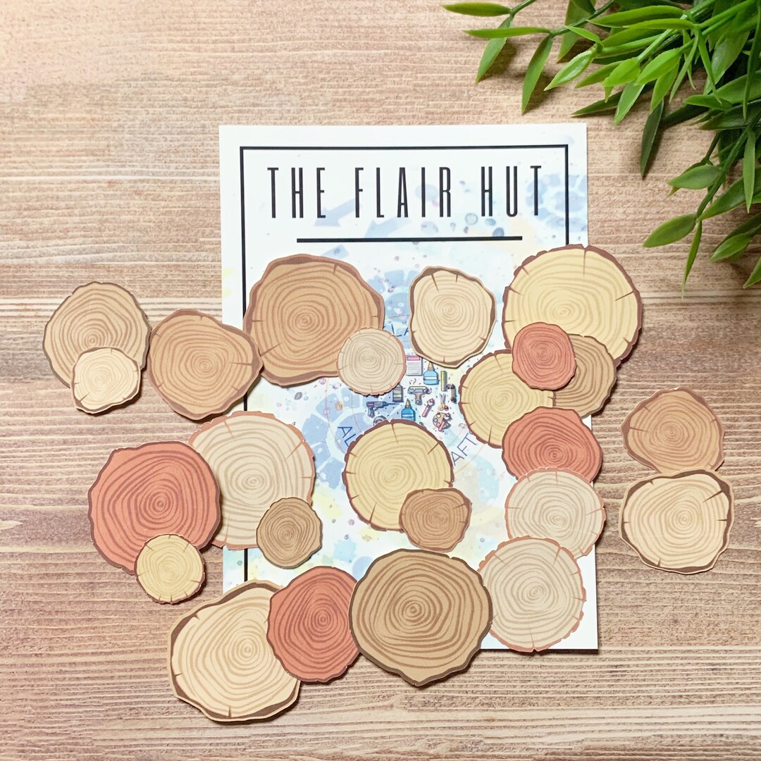 Wood Slices Die Cut Stickers Woodland Scrapbooking Card Making ...
