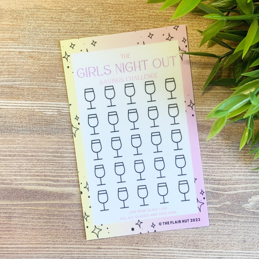 The Girls Night Out Challenge Saving Tracker Savings - Etsy UK