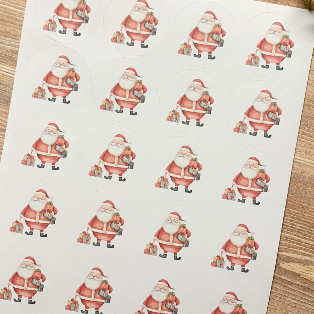 Santa Stickers Father Christmas Sticker Sheet 20 - Etsy