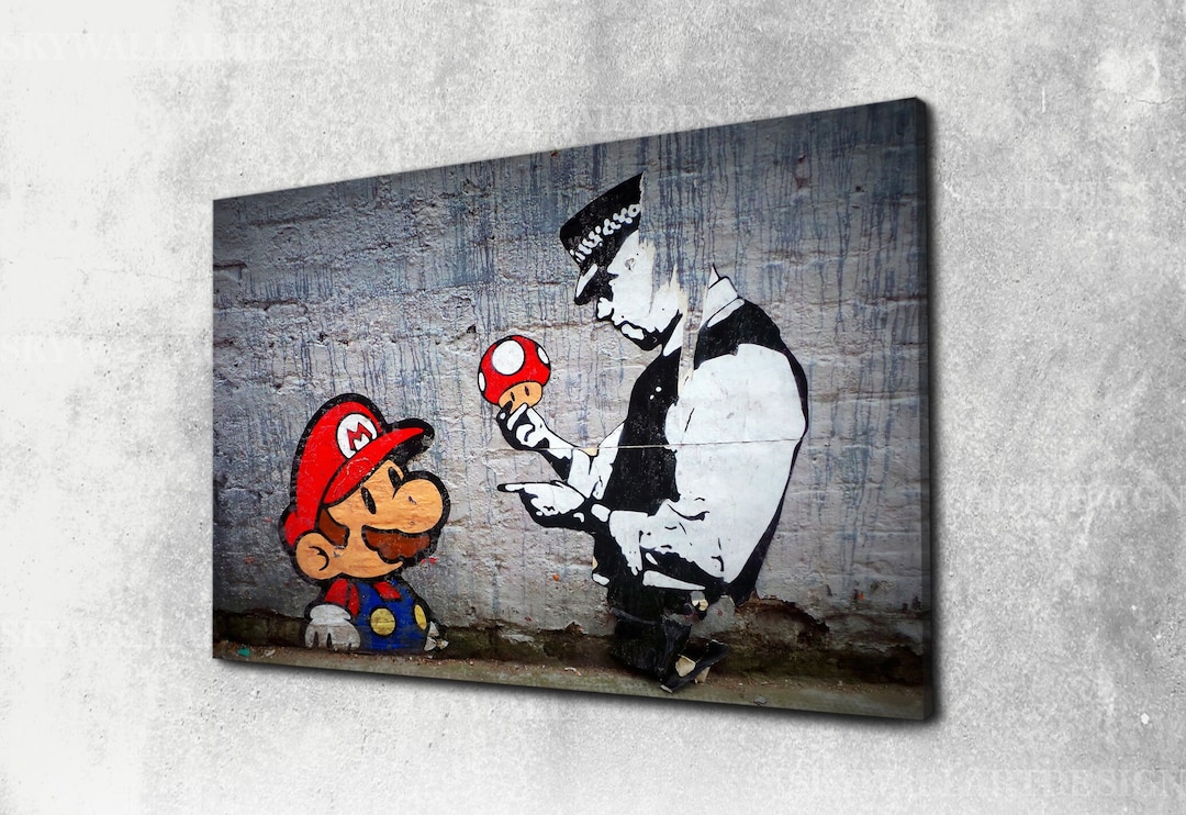 Super Mario Graffiti Art,super Mario Wall Decor,super Mario Art,mario ...
