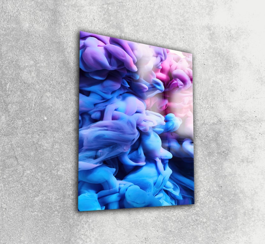 Colorful Smoke Tempered Glass Wall Art,glass Printing,glass Wall Decor ...