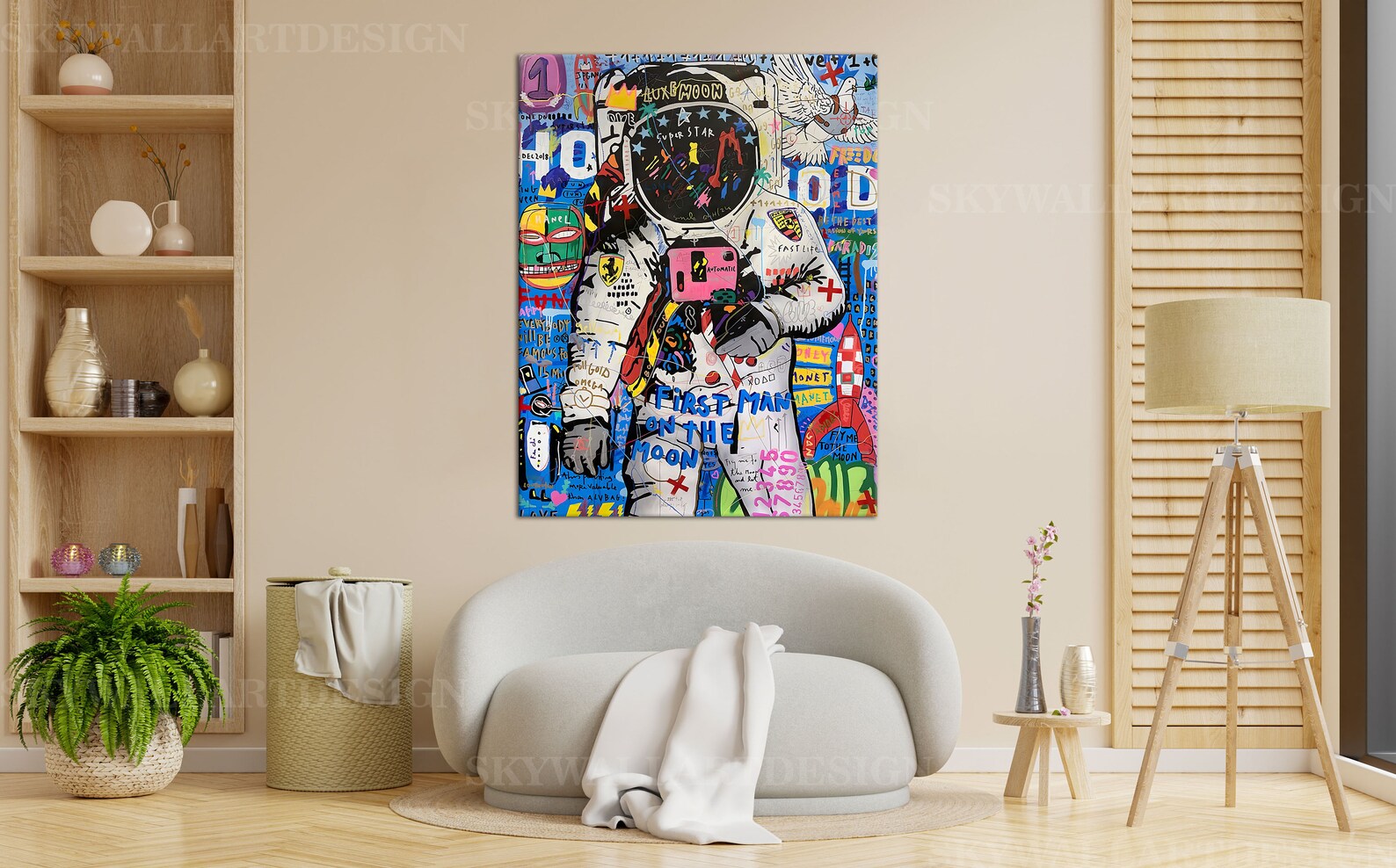 Graffiti Astronaut,astronaut Wall Art, Graffiti Print, Modern Canvas ...