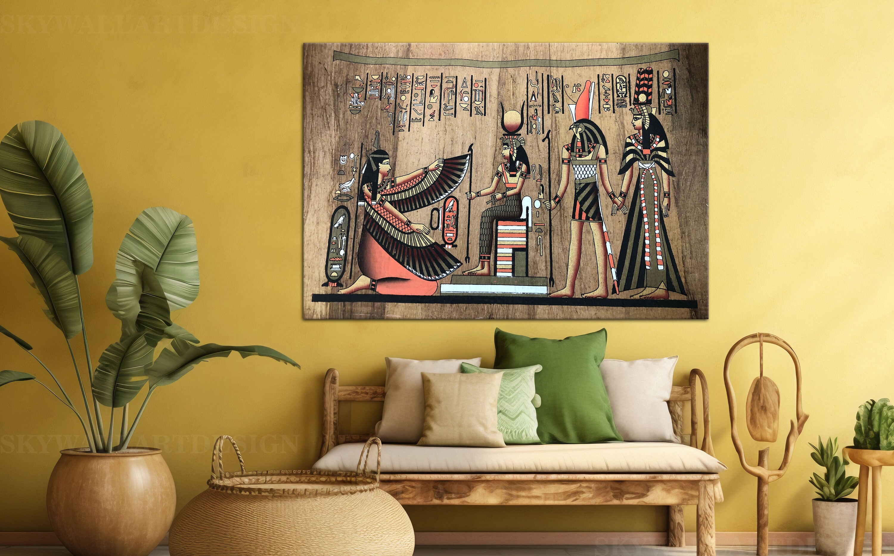 Egyptian Papyrus Canvas Print: Ancient Symbols, Modern Design - Etsy