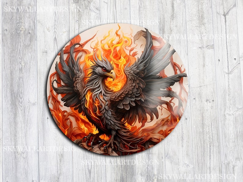 Burning Phoenix, Stained Glass, Phoenix Bird Art, Phoenix Wall Art ...