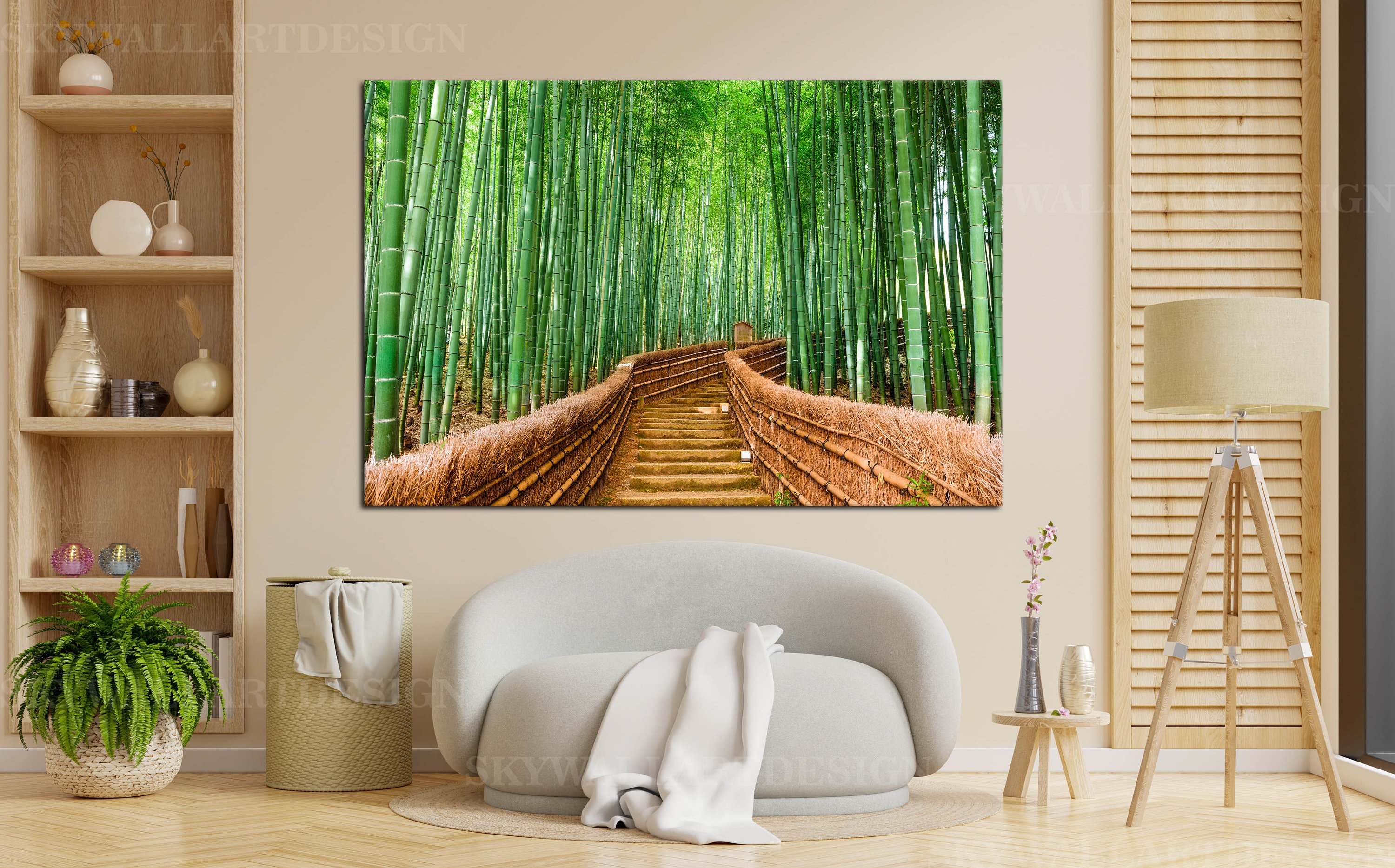 Bamboo Forest Wall Art, Bamboo Tree Wall Art, Forest Scenery, Tempered ...