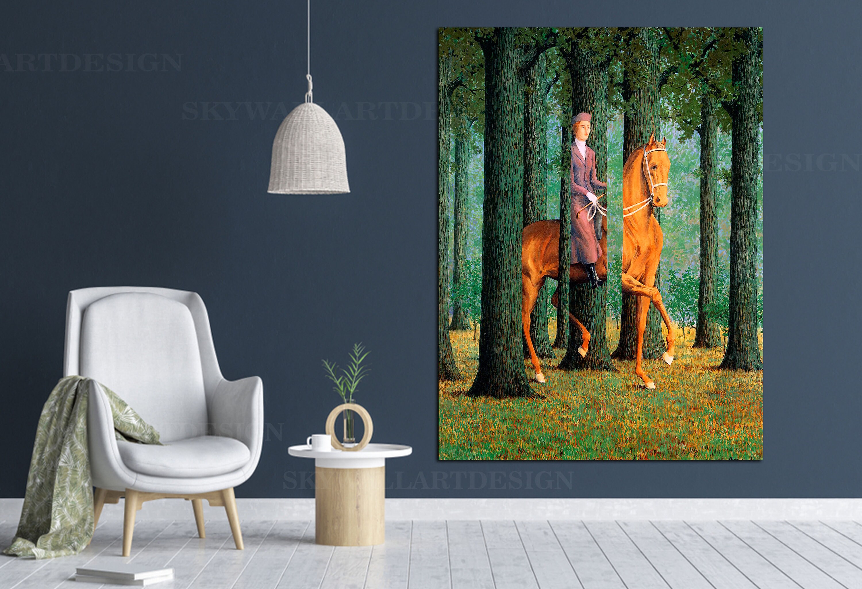 Rene Magritte Horse Canvas Painting: Equestrian Forest Art - Etsy