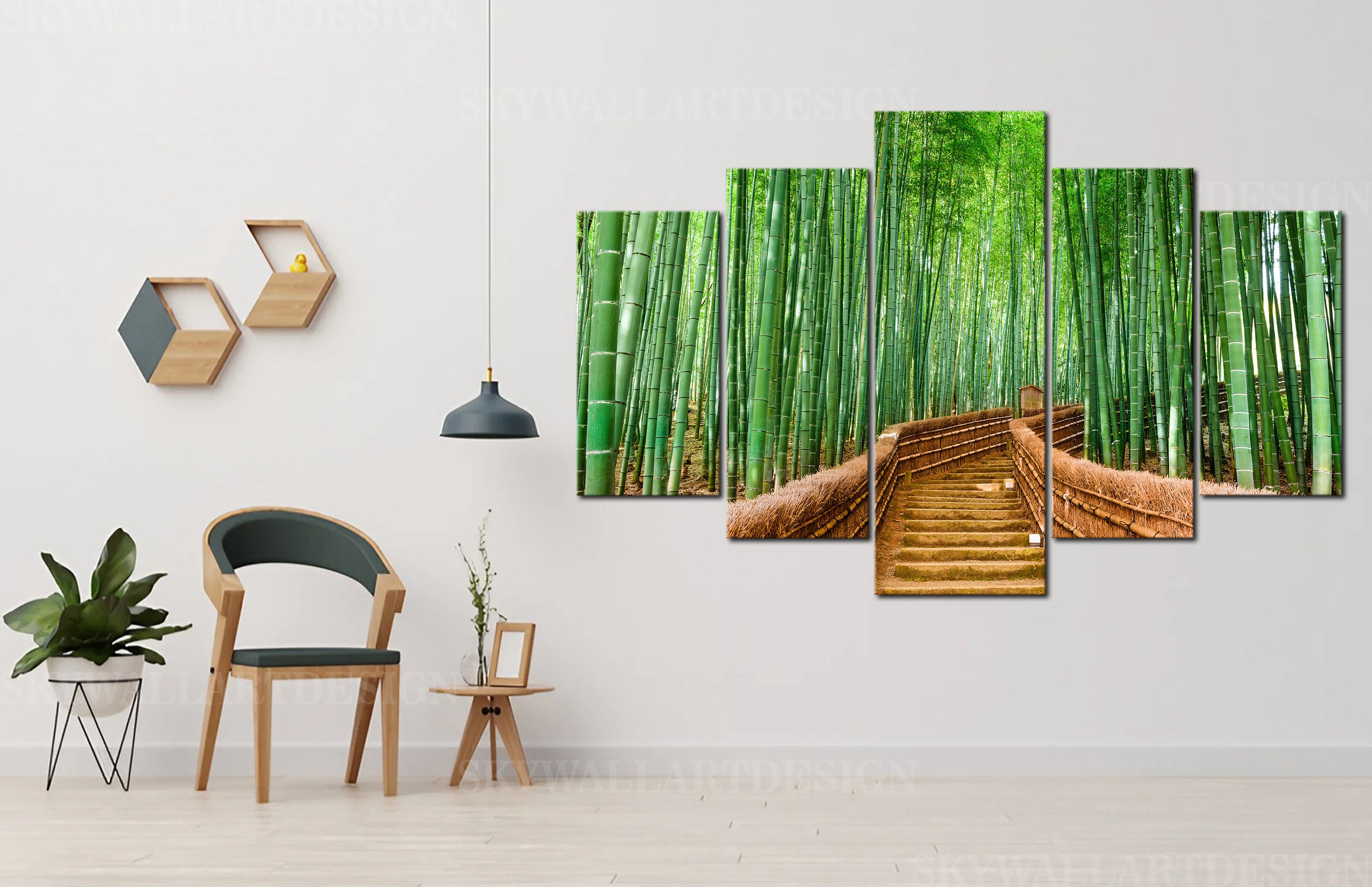 Bamboo Forest Wall Art, Bamboo Tree Wall Art, Forest Scenery, Tempered ...