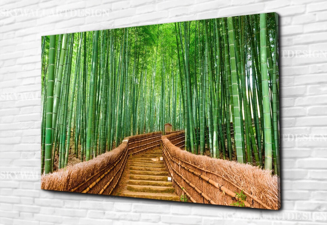 Bamboo Forest Wall Art, Bamboo Tree Wall Art, Forest Scenery, Tempered ...