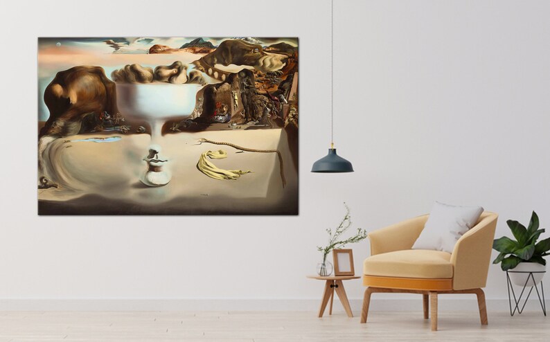 Salvador Dali Wall Art,apparition of Face and Fruit Dish on a Beach ...