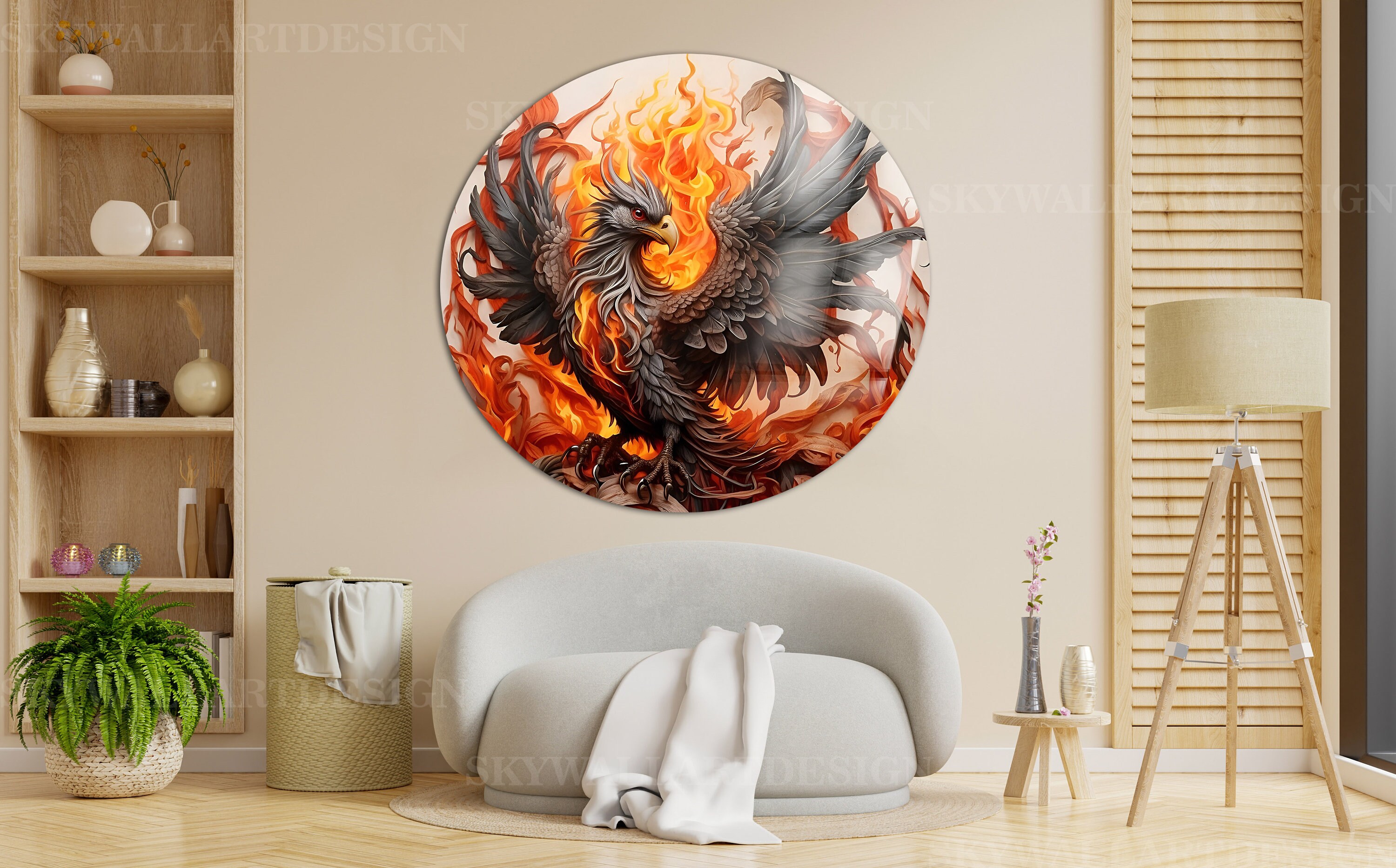 Burning Phoenix, Stained Glass, Phoenix Bird Art, Phoenix Wall Art ...