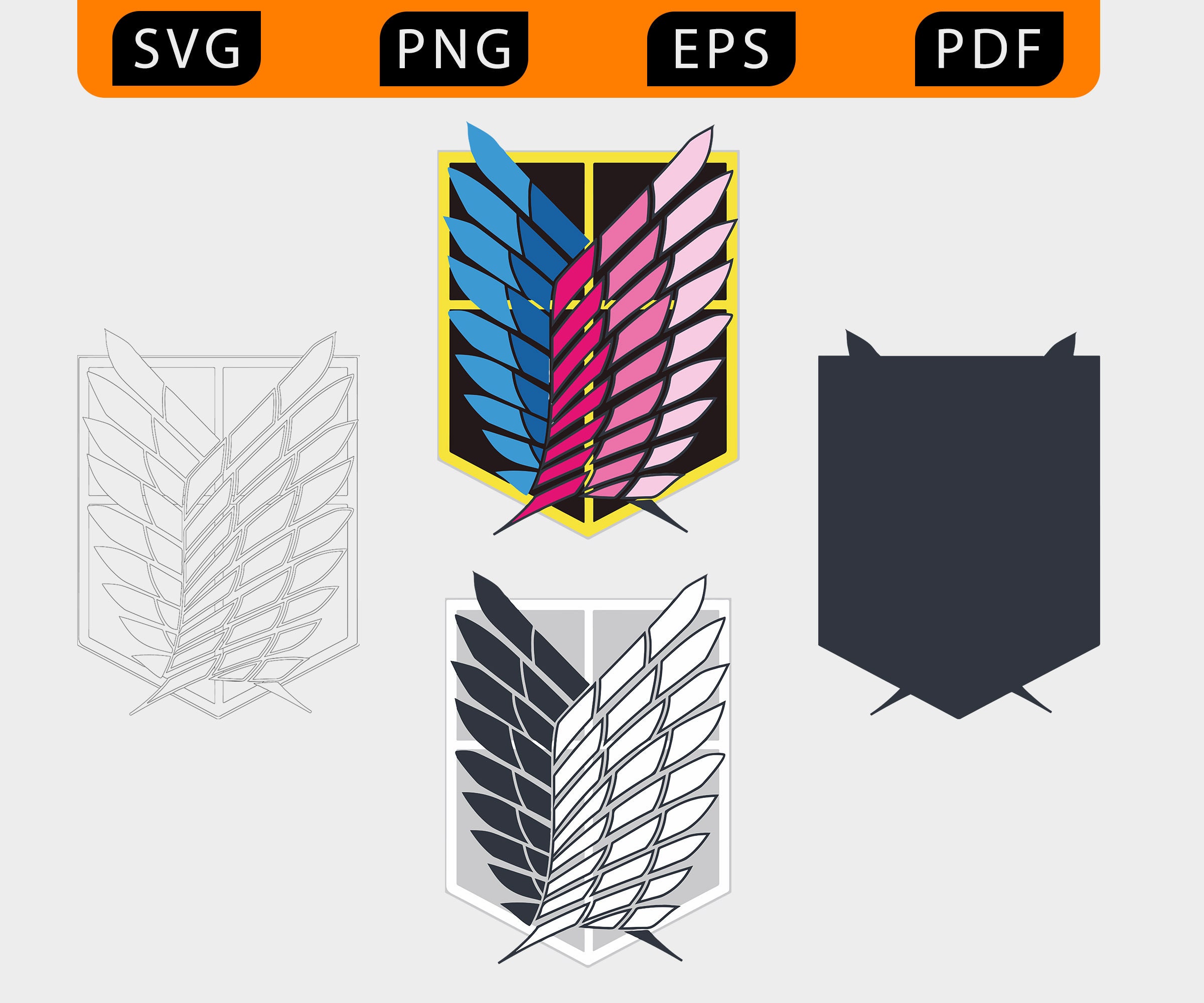 Attack on Titan Svg Png, Anime Kawaii Sticker, Japan Manga Comics ...