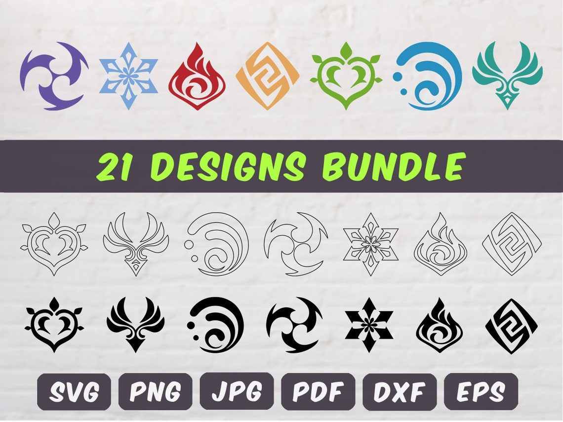 Genshin Element Symbol Svg Png Shirt Print & Sticker Design - Etsy