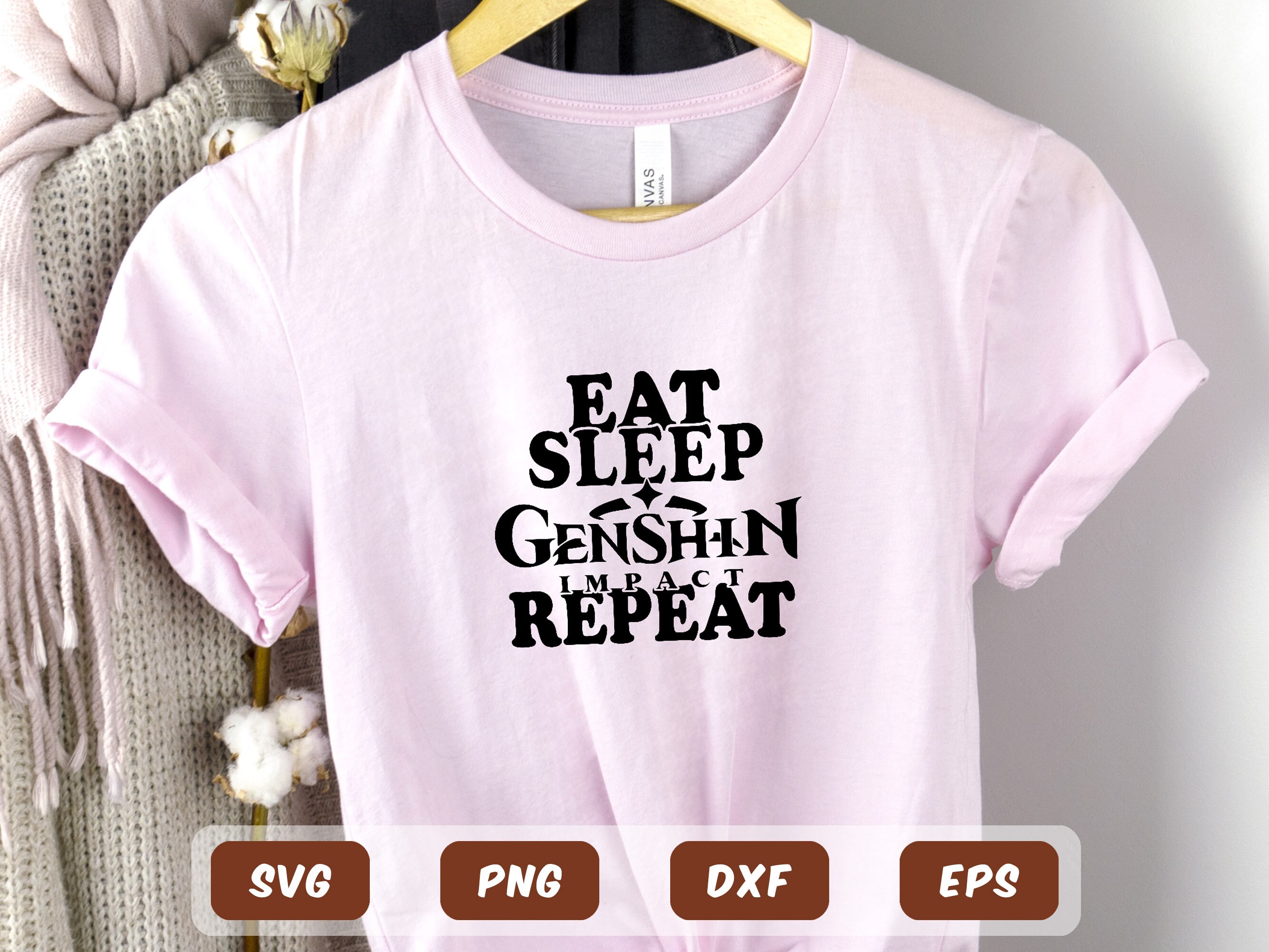 Eat Sleep Genshin Symbol Svg Png Shirt Print & Sticker Design - Etsy