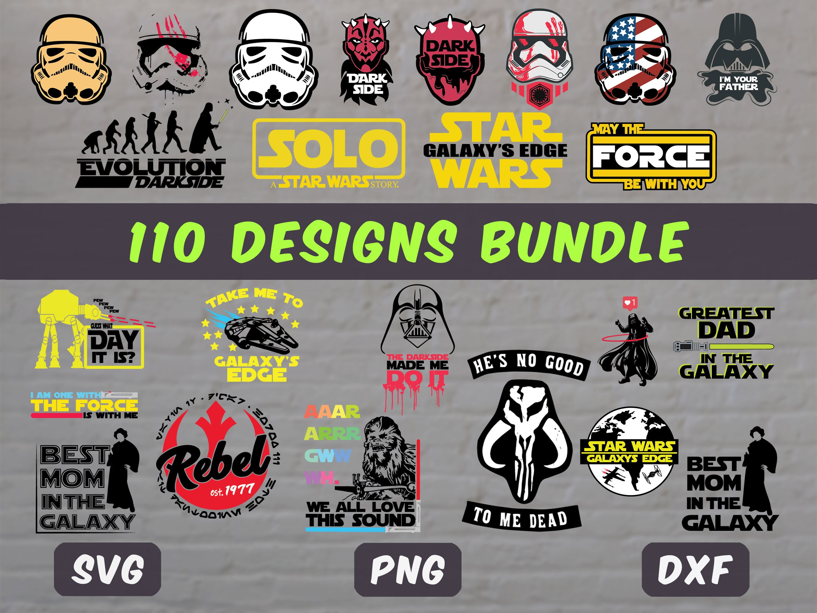 Star Wars Svg, 110+ Starwars Svg Bundle, Svg Files for Cricut, Darth ...