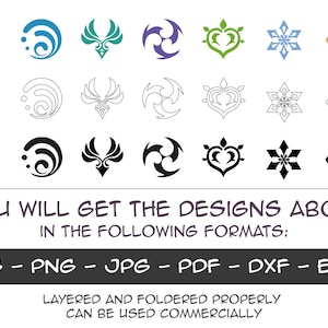 Genshin Element Symbol Svg Png Shirt Print & Sticker Design - Etsy