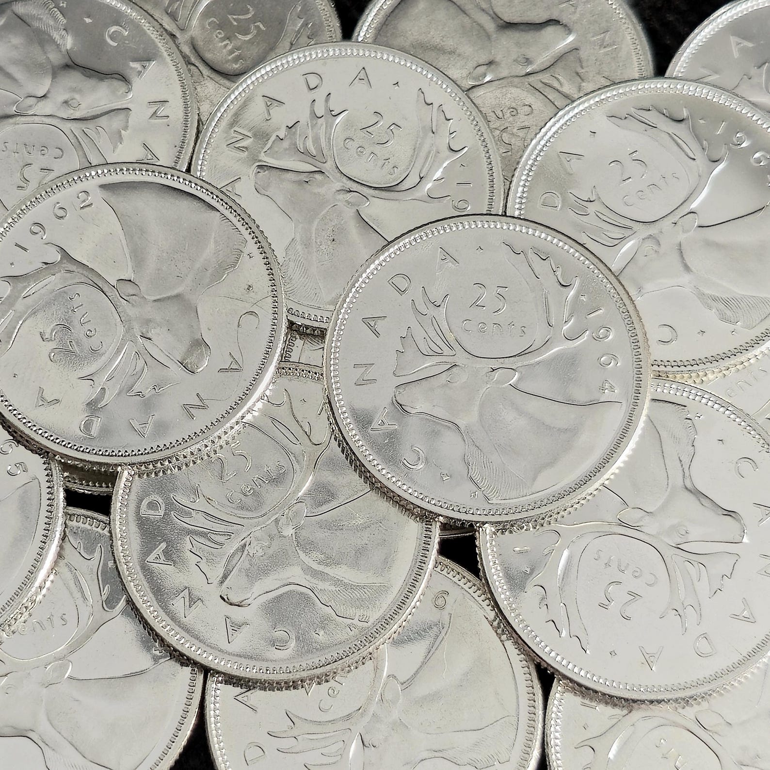 Uncirculated proof-like 80% Silver Canada Quarter .800 Fine Silver Coin ...