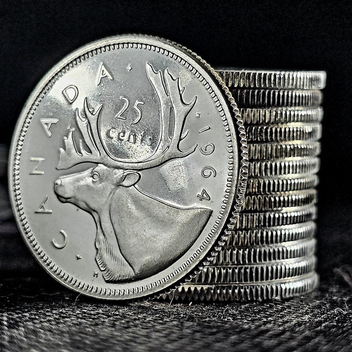 Uncirculated proof-like 80% Silver Canada Quarter .800 Fine Silver Coin ...