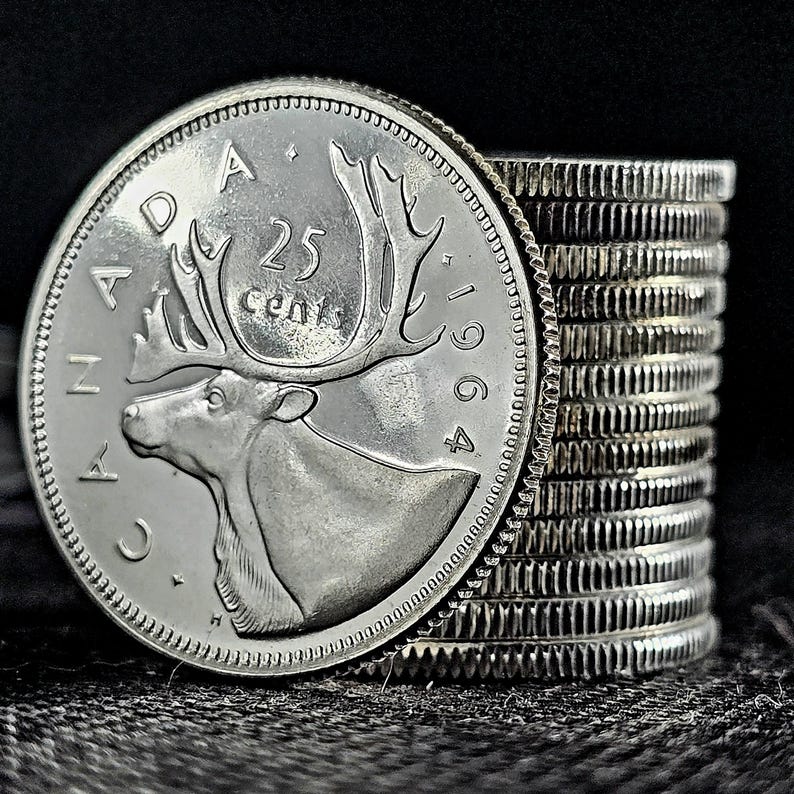 Uncirculated proof-like 80% Silver Canada Quarter .800 Fine Silver Coin ...