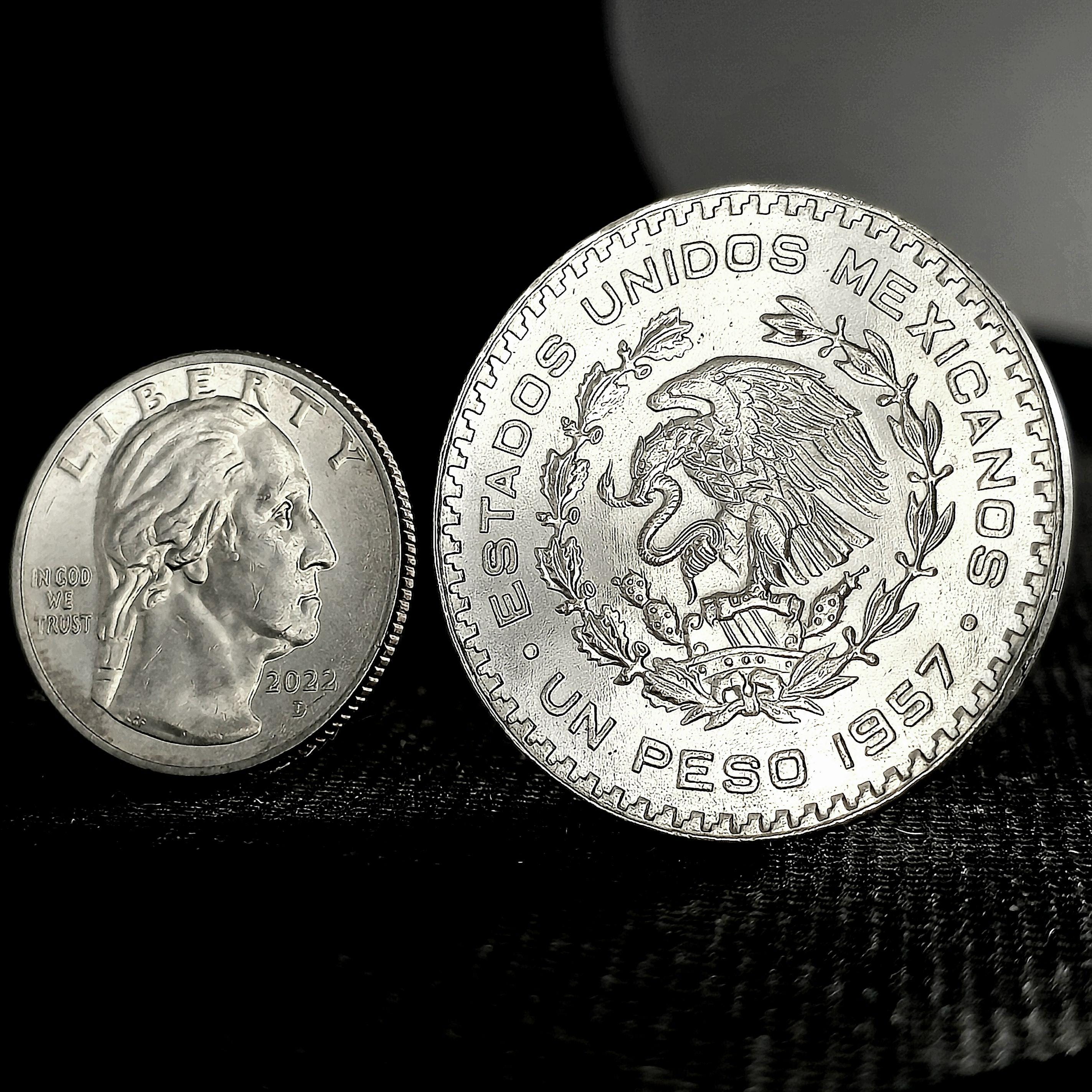 Beautiful Authentic Silver Peso 1957-1967 Un Peso mexico's Last Silver ...