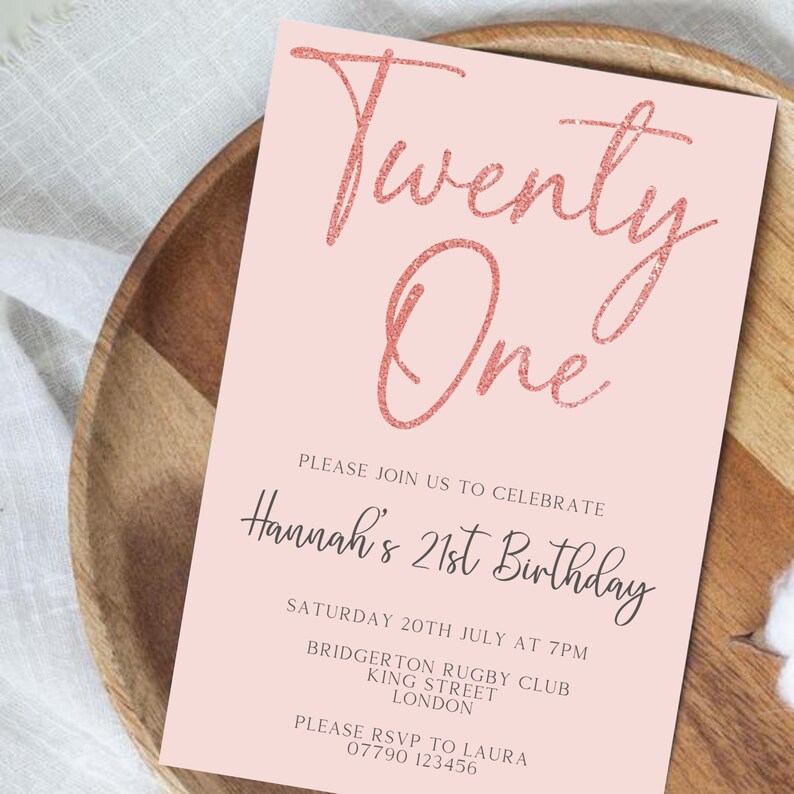 21st Birthday Party Invitation, Twenty First Birthday Party Invitation ...