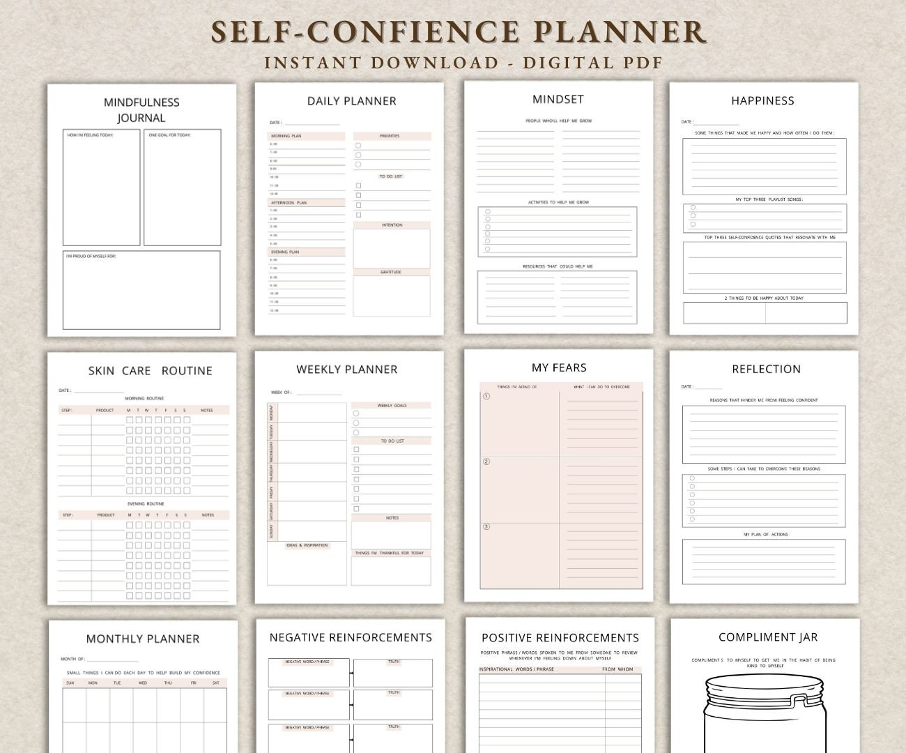 Printable Self-confidence Worksheet Digital Self-esteem - Etsy
