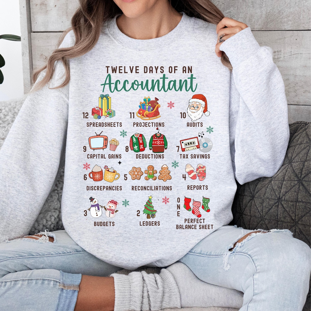 Christmas Accountant Sweatshirt Gift Accounting 12 Days Christmas ...