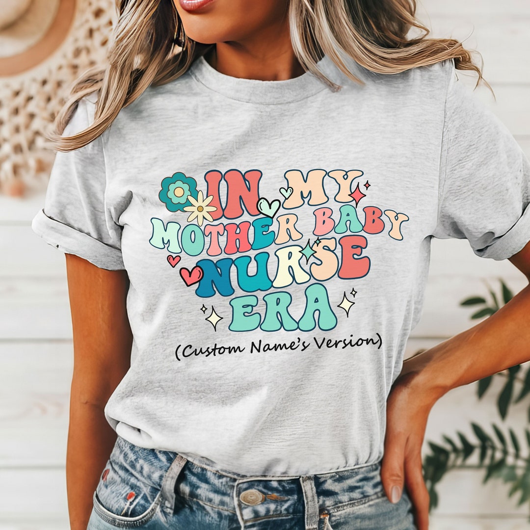 Mother Baby Nurse Tee Cute Postpartum Unit T Shirt Nursing Crewneck ...