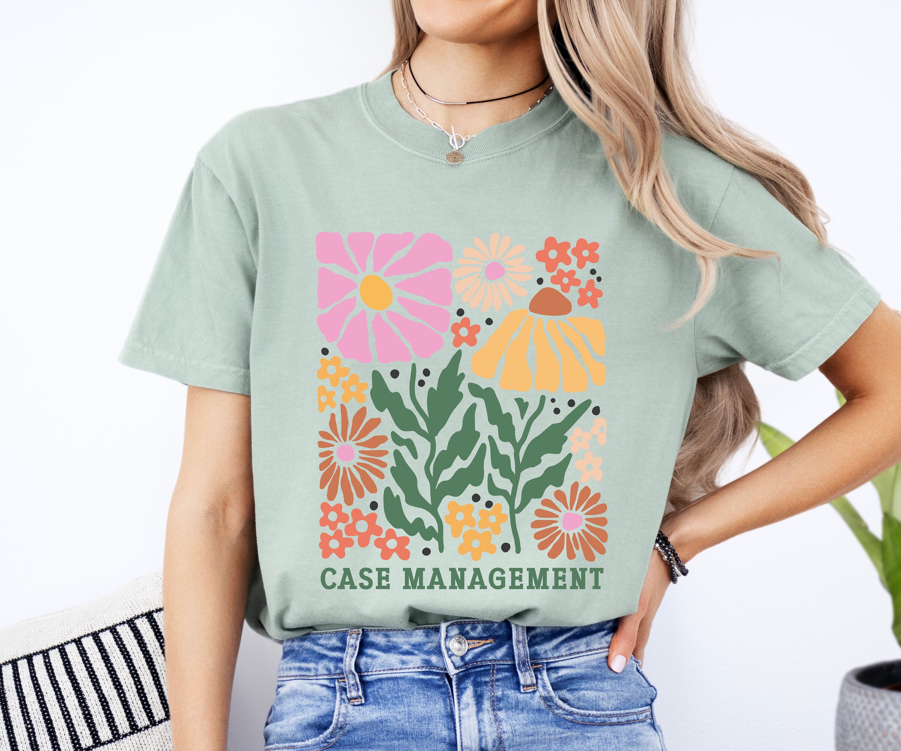 Case Management Shirt Gift for Nurse Case Manager Tshirt Boho Floral ...