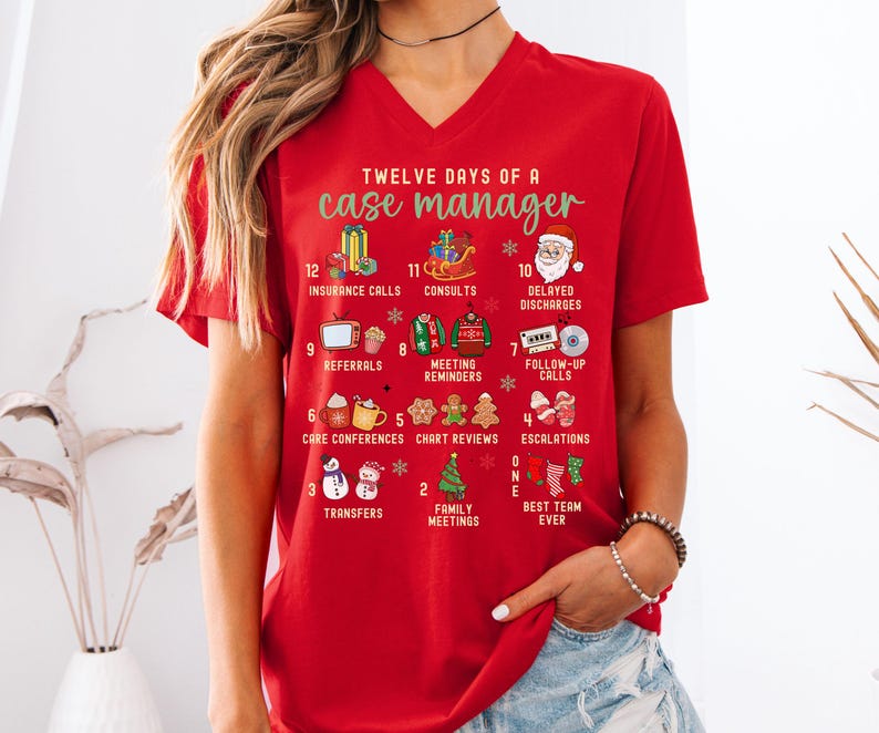 Christmas Case Manager Shirt Gift Group 12 Days Nurse Case Management ...