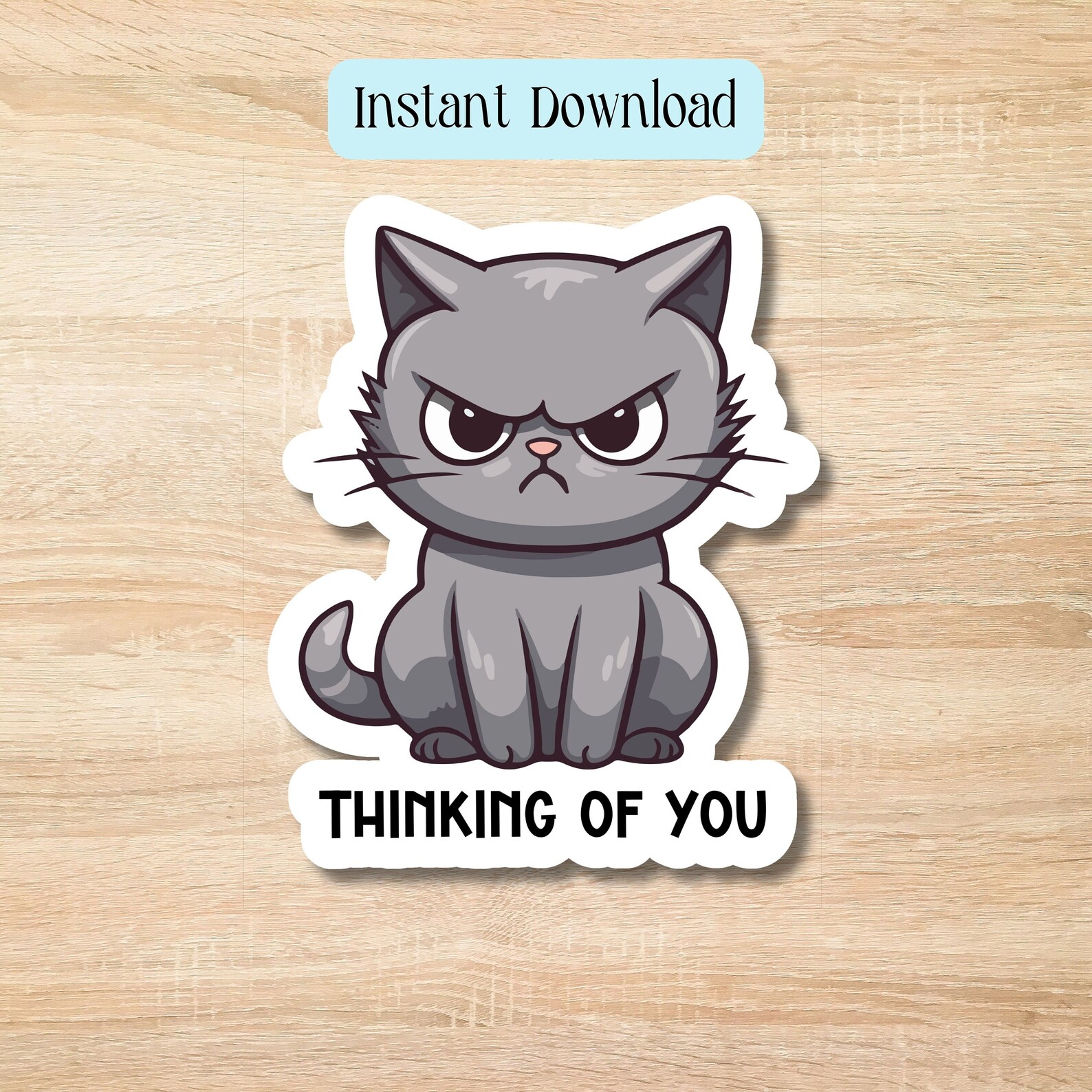 Funny Sticker Download, Sarcastic Funny, Work Printable Sticker, Cutee ...