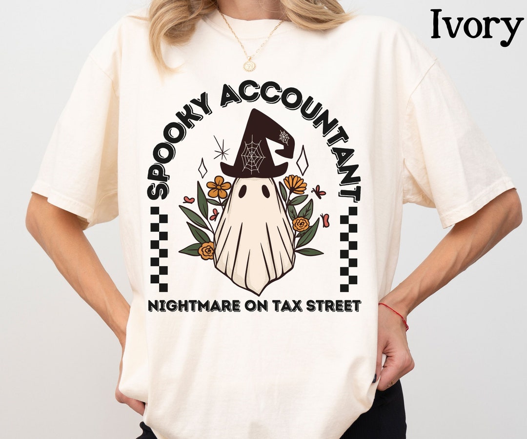 Halloween Accountant Shirt Gift for Spooky Fall Tax Season, CPA Auditor ...