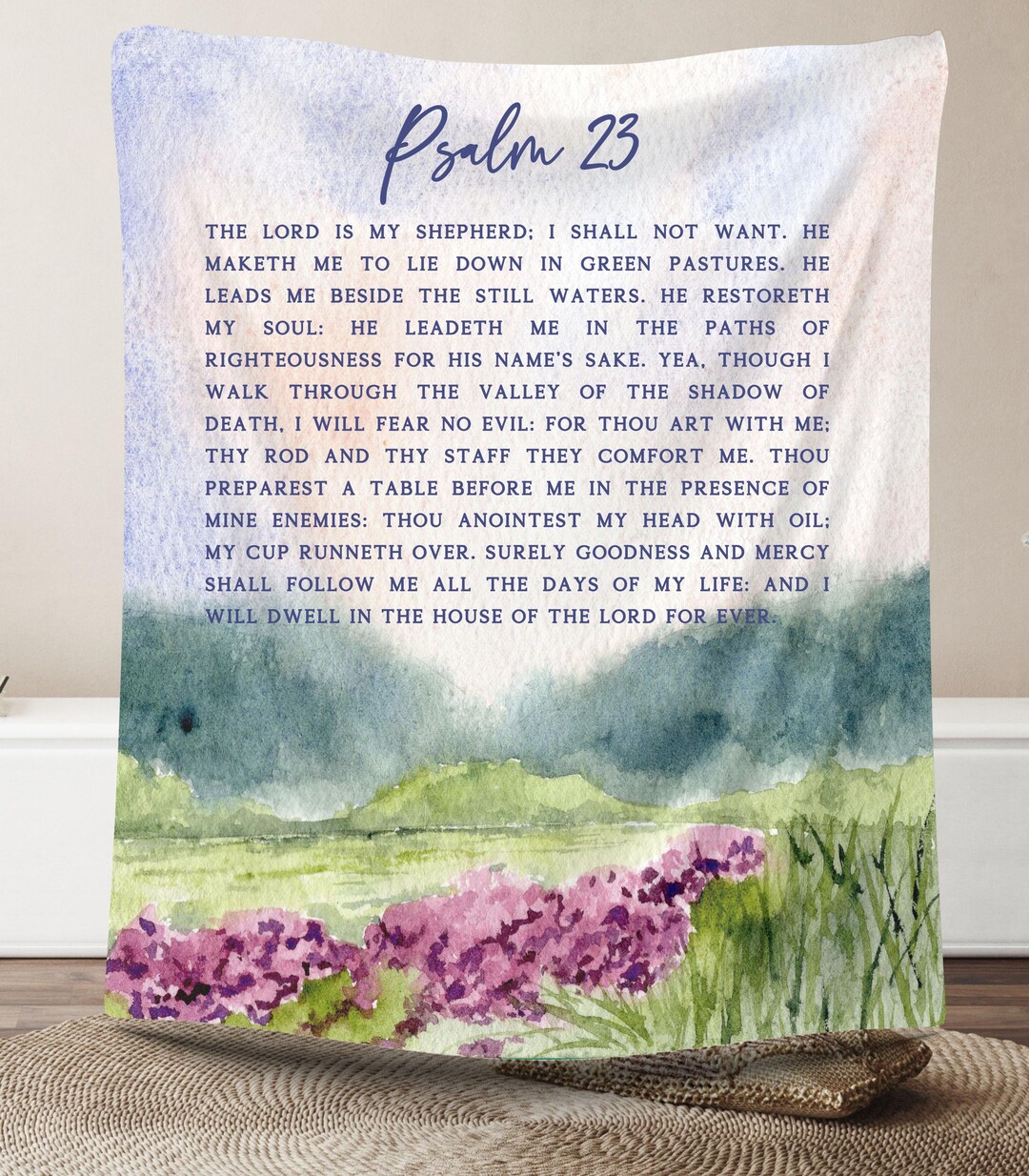 Psalm 23 Christian Bible Verse Scripture Blanket for Her Inspirational ...