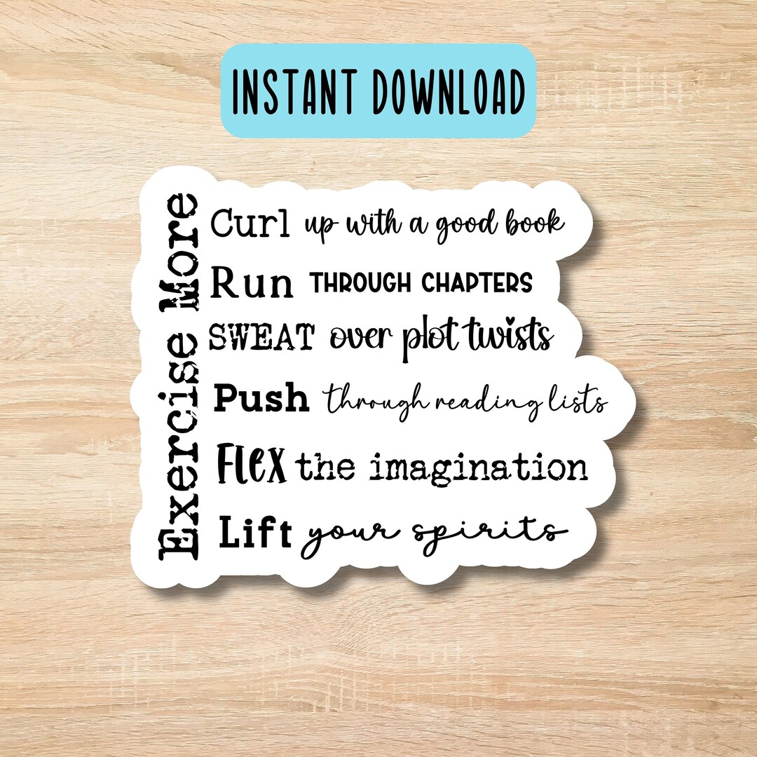 Reading Printable Sticker Laptop Sticker, Decorator Sticker, Sticker ...