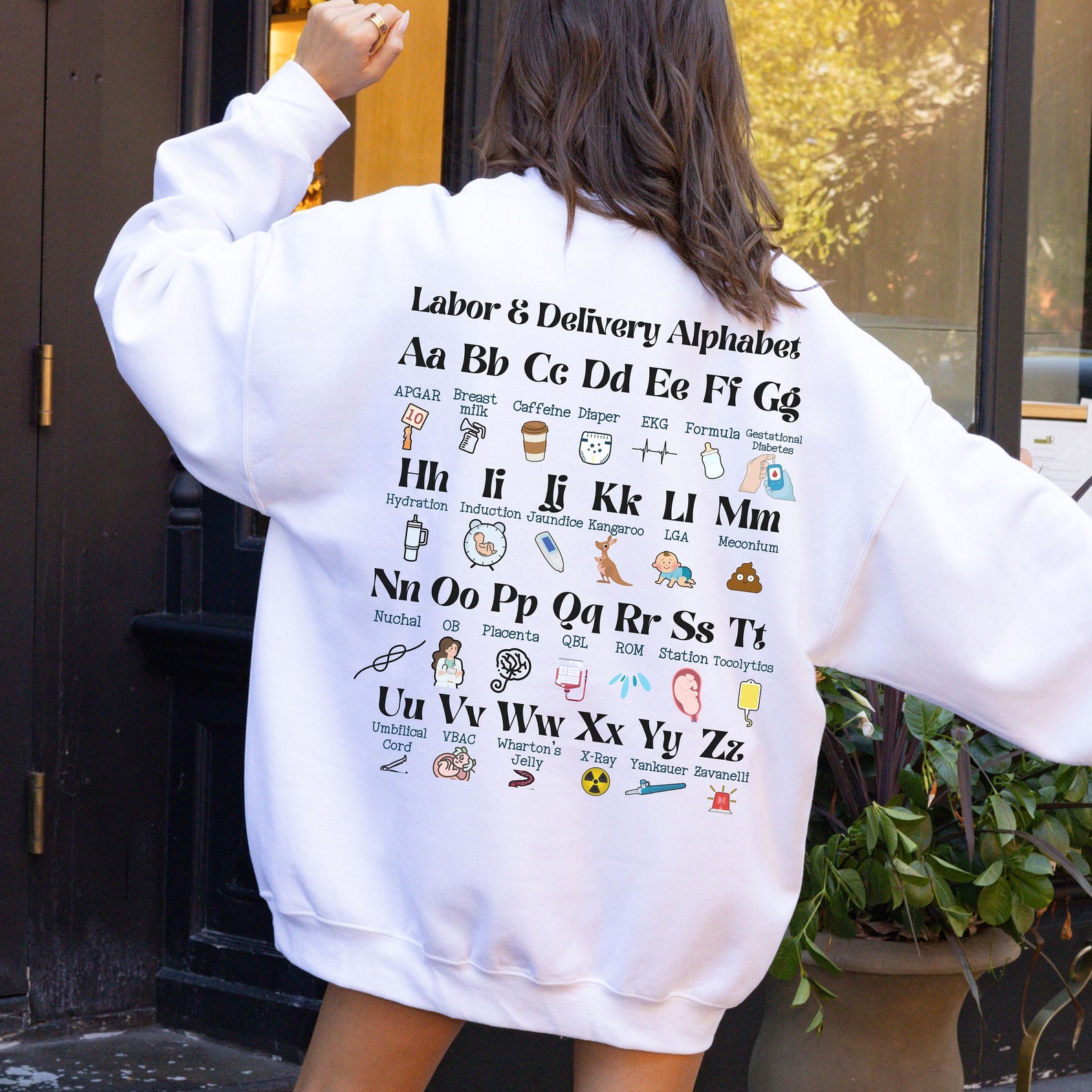 Custom Labor and Delivery Nurse Alphabet Sweatshirt Personalize Gift ...