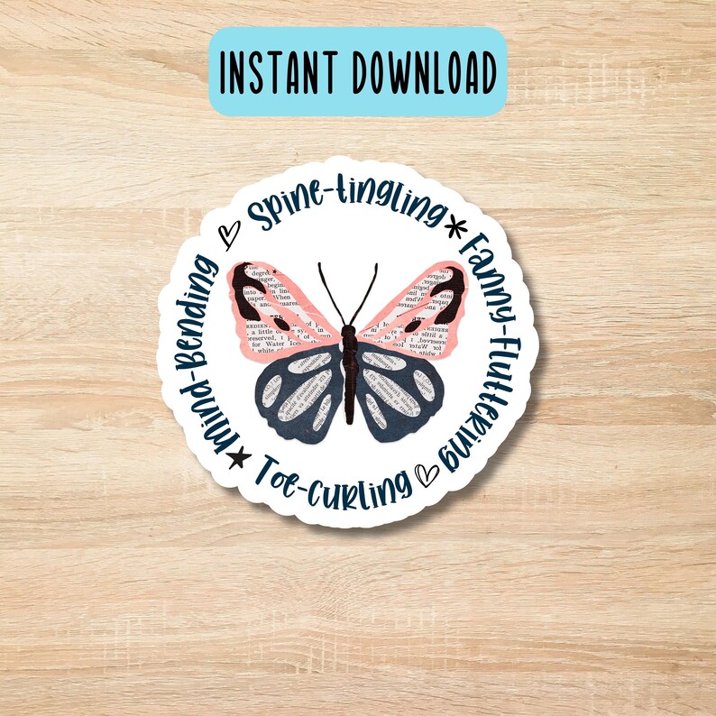 TBR Instant Sticker, Printable Bookworm Stickers, Digital Download ...