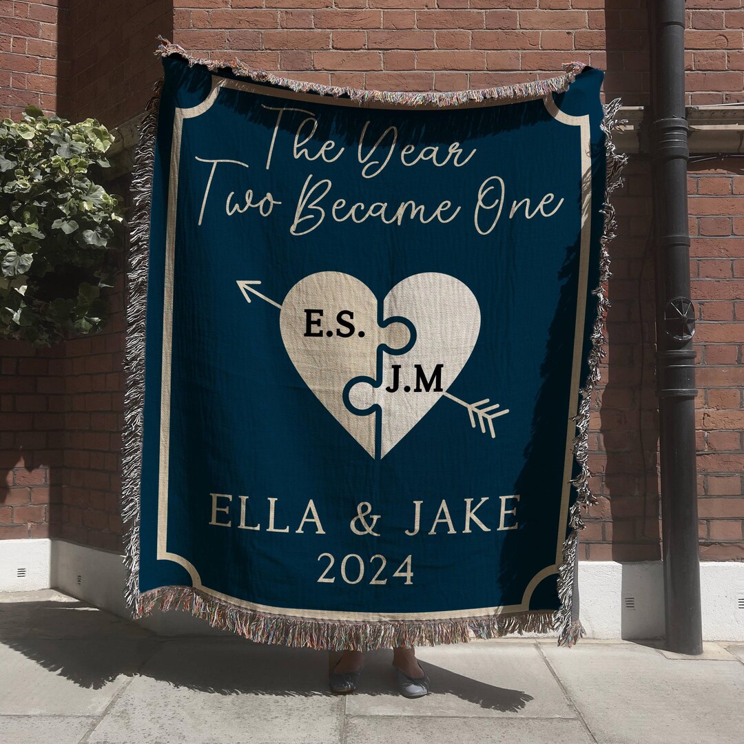 Custom Couple Woven Blanket - Personalized Throw Anniversary Gift ...