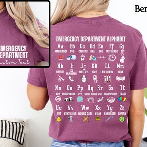 Emergency Department Nurse Alphabet Shirt Custom ED RN Tech Team Gift ...