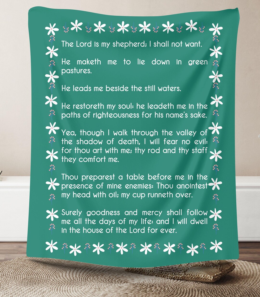 Psalm 23 Christian Bible Verse Scripture Blanket for Her Inspirational ...