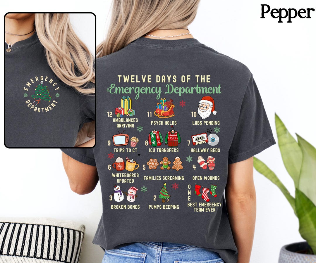 Christmas Emergency Nurse Shirt Emergency Department Holiday Nurse ...