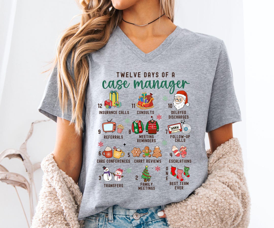 Christmas Case Manager Shirt Gift Group 12 Days Nurse Case Management ...
