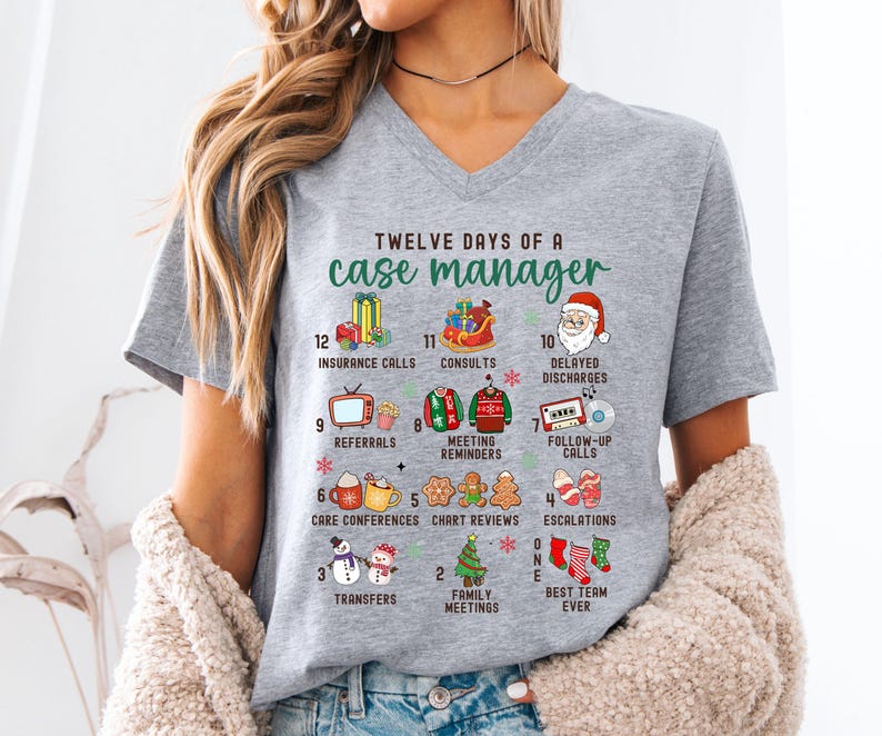 Christmas Case Manager Shirt Gift Group 12 Days Nurse Case Management ...