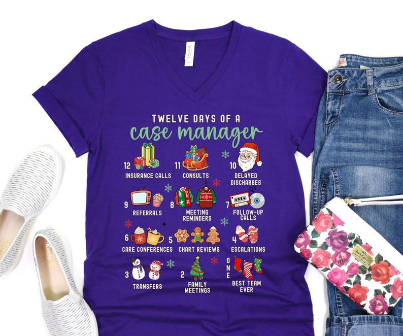 Christmas Case Manager Shirt Gift Group 12 Days Nurse Case Management ...