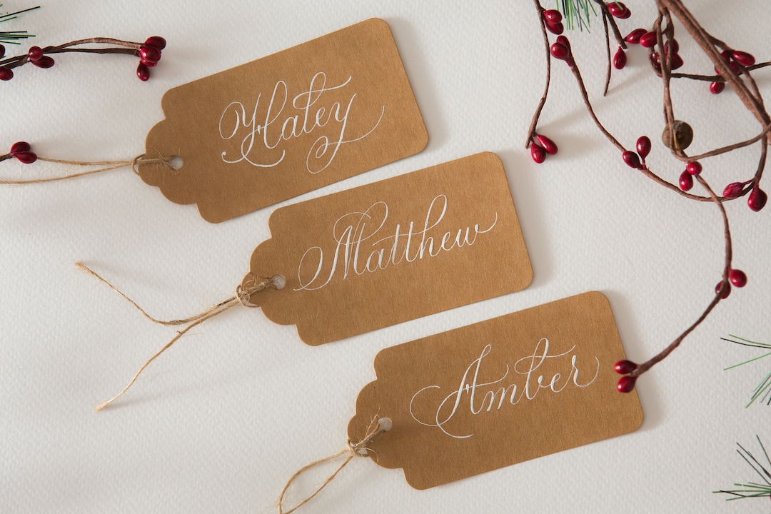 Custom Gift Name Tags Handwritten in Copperplate Calligraphy for ...