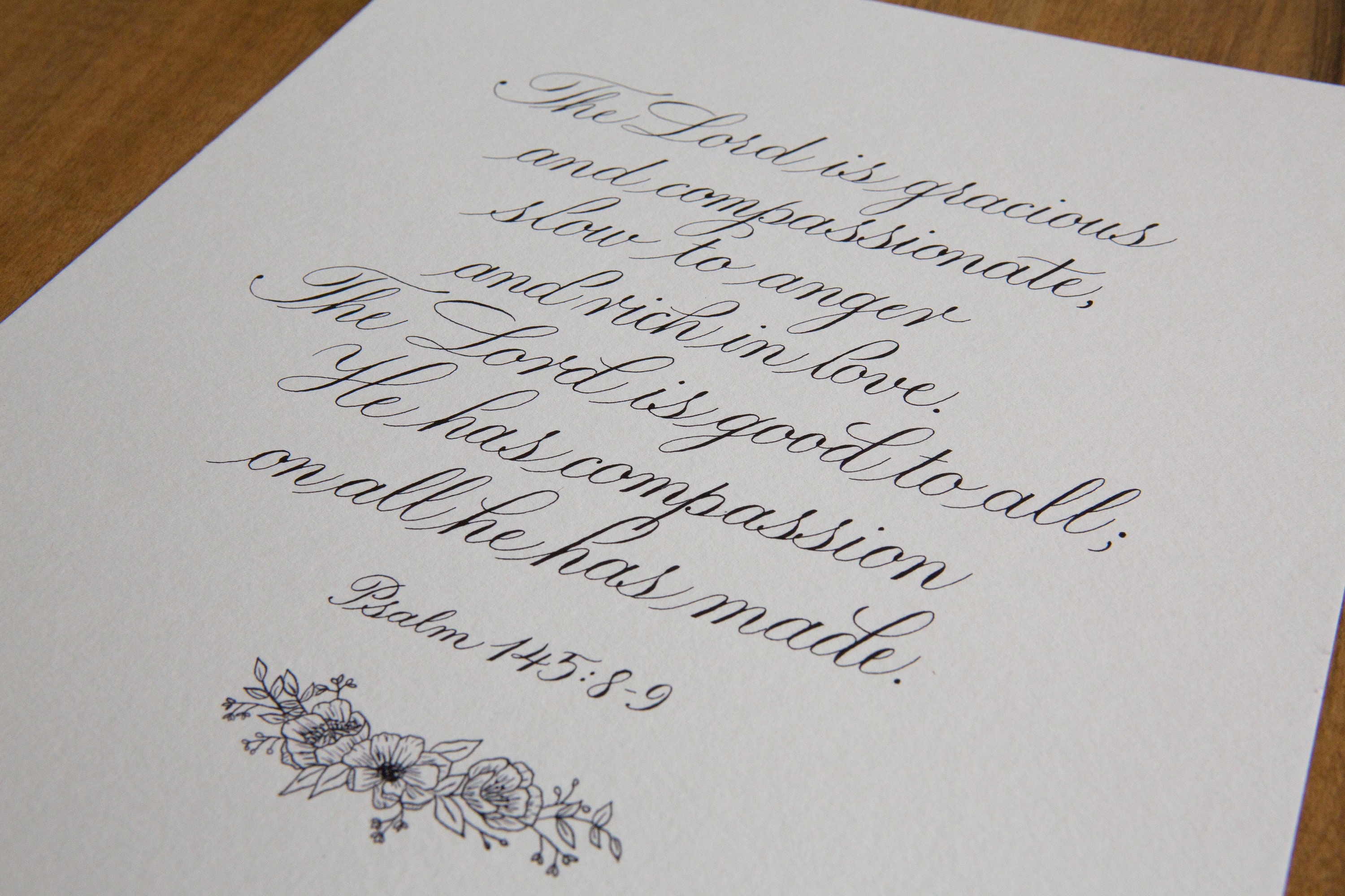 Custom Handwritten Copperplate Calligraphy Quote, Bible Verses, Song ...