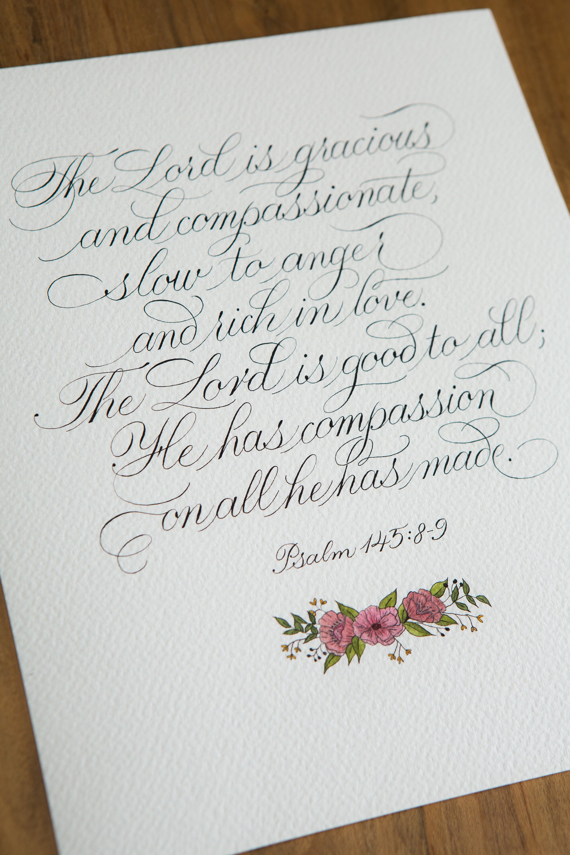 Custom Handwritten Copperplate Calligraphy Quote, Bible Verses, Song ...