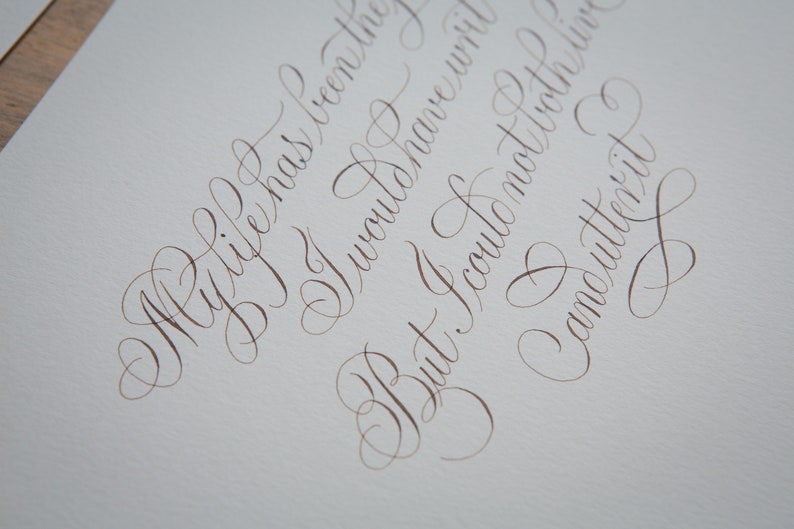 Custom Handwritten Copperplate Calligraphy Quote, Bible Verses, Song ...