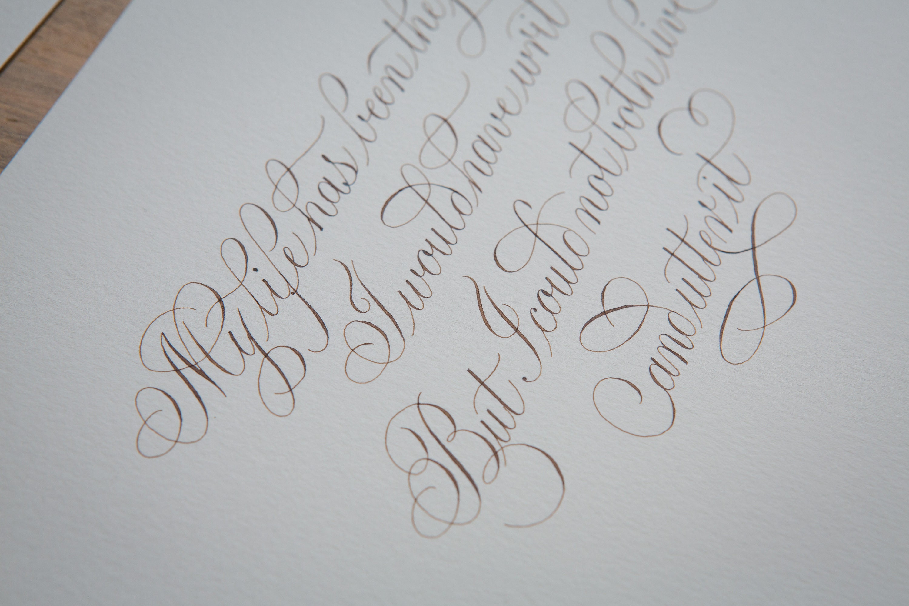 Custom Handwritten Copperplate Calligraphy Quote, Bible Verses, Song ...