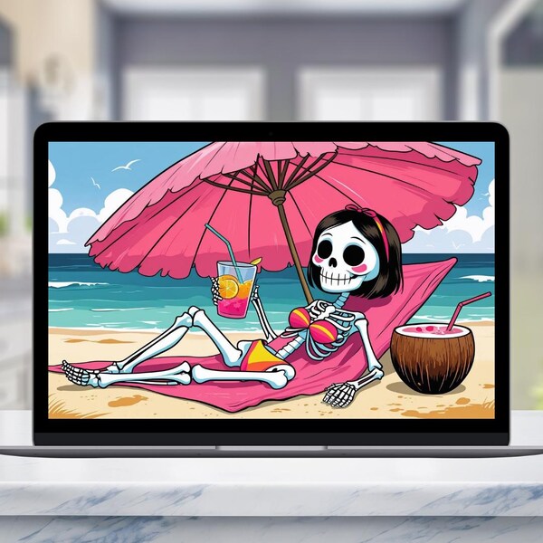 Summerween Desktop Wallpaper - Etsy