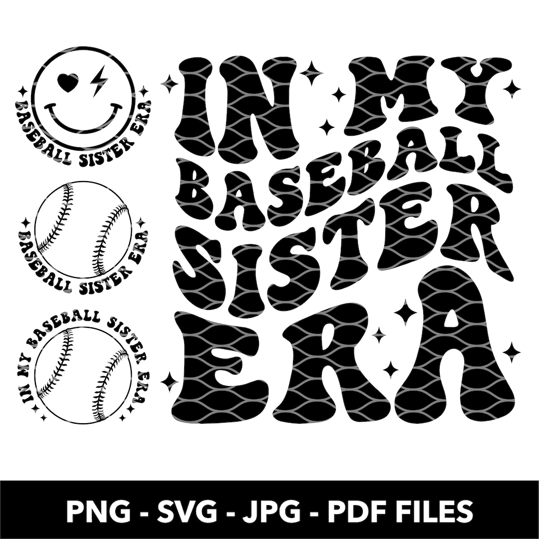 In My Baseball Sister Era SVG, Baseball Sister Era Svg, Baseball Sister ...